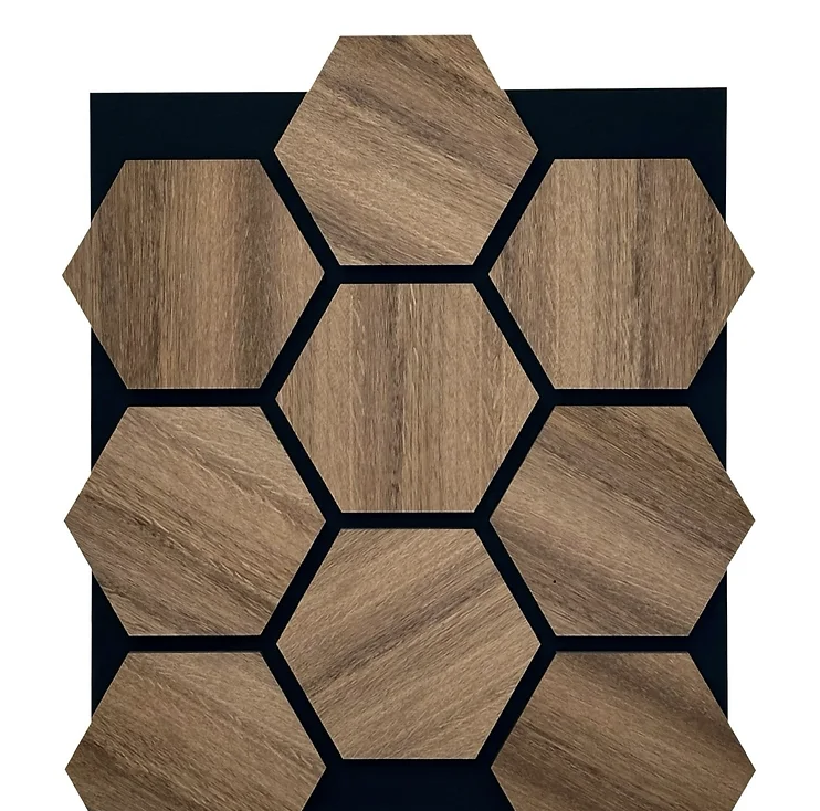 Akustiline seinapaneel hexagon bronze - seinapaneel.ee