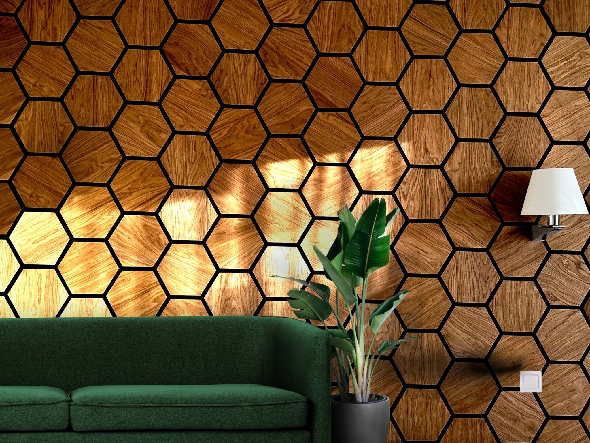 Akustiline seinapaneel hexagon bronze - seinapaneel.ee