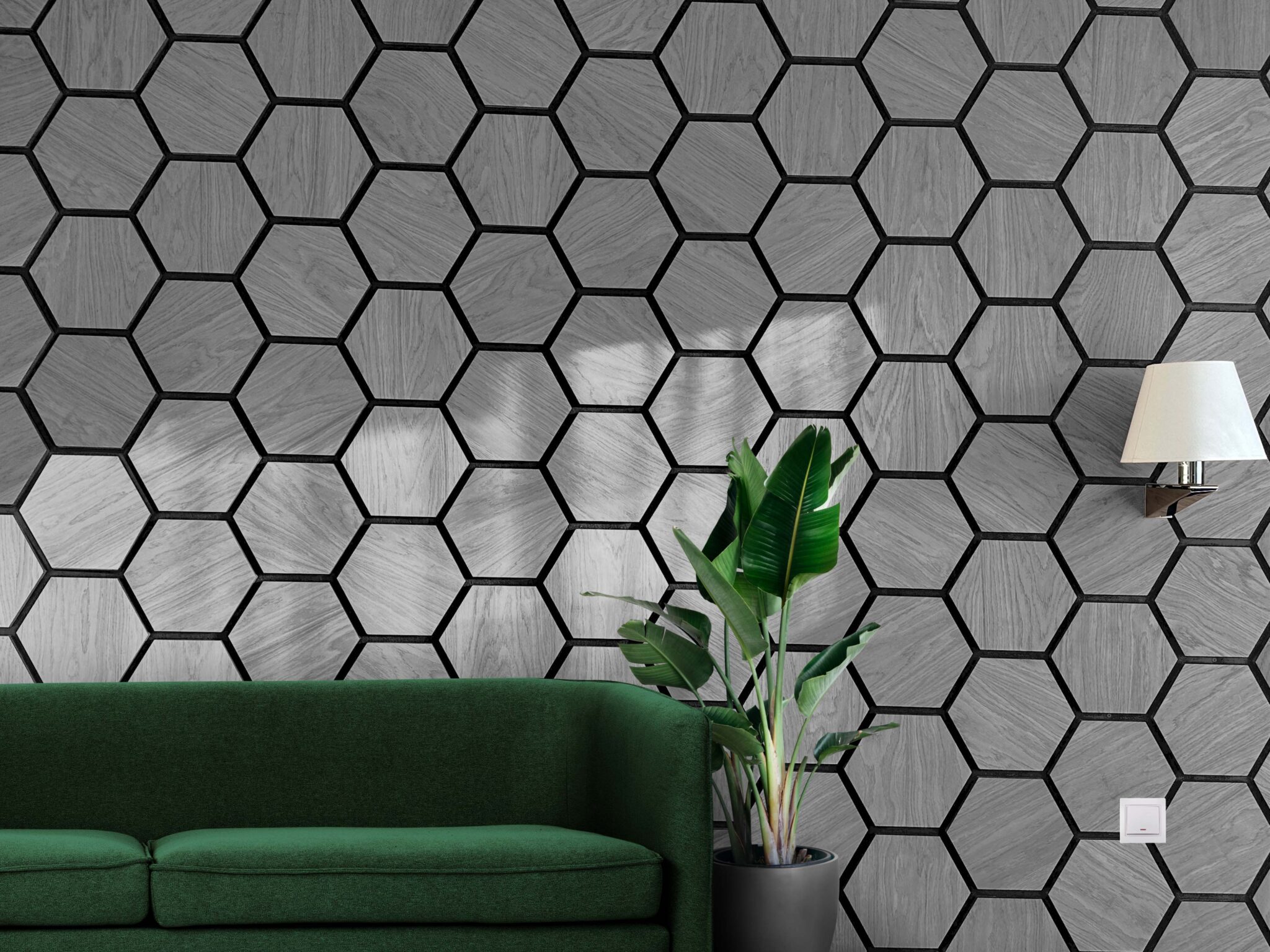 Akustiline seinapaneel hexagon tumehall - seinapaneel.ee